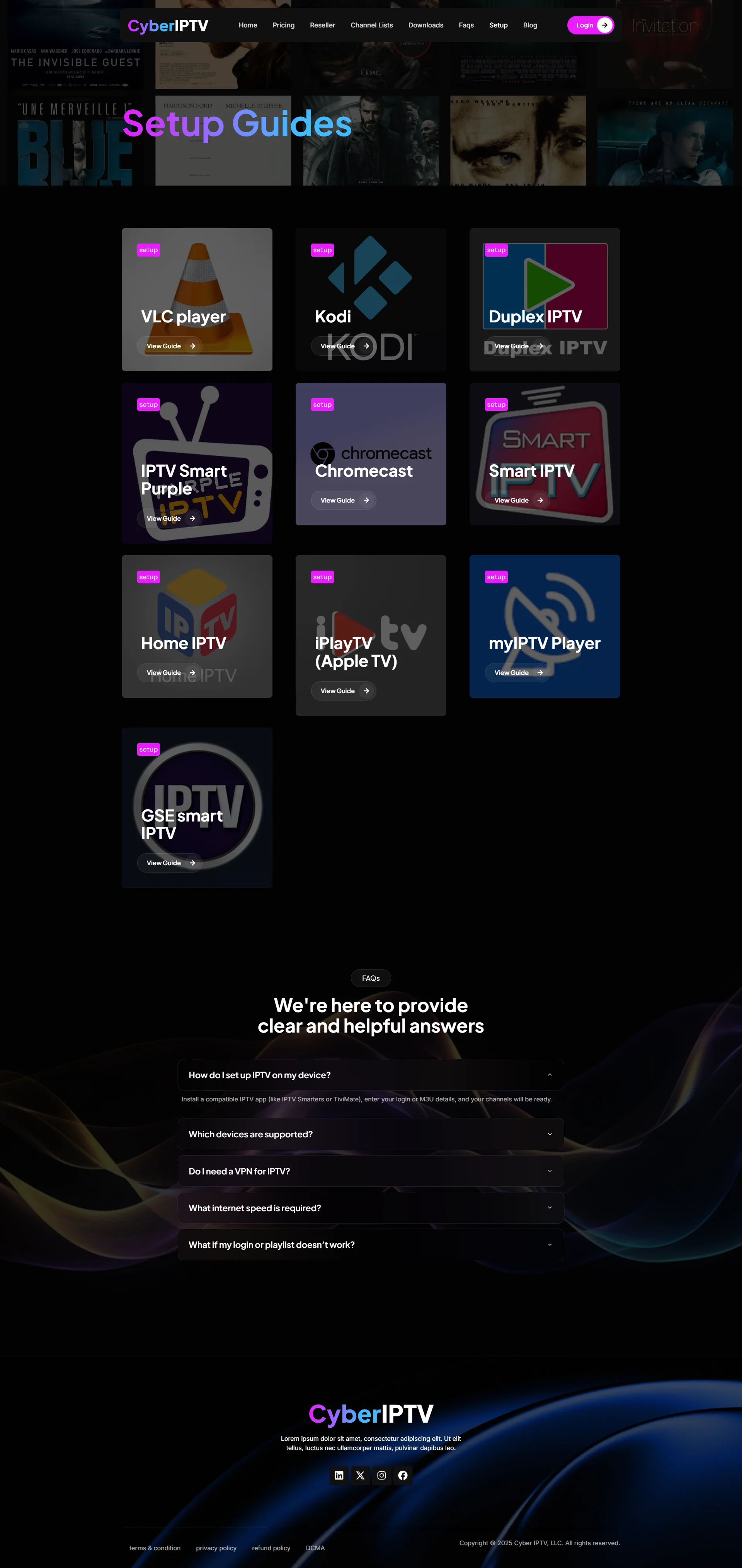 PurpleGradient IPTV WordPress Theme - IPTV WordPress Theme & IPTV Template | Best IPTV Themes ...